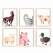 Farm Animal Set Digital Prints Pig Horse Cat Cow Sheep - Etsy