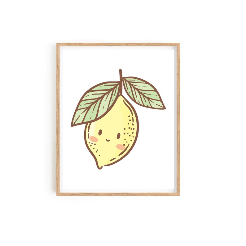 Cute Lemons Nursery Wall Art, Set of 3 Baby Room Digital Print, Yellow ...