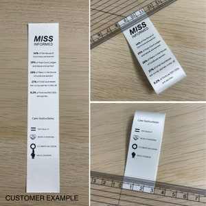 Customizable White Wash Care Labels: Design Your Own Sew-in Labels - Etsy
