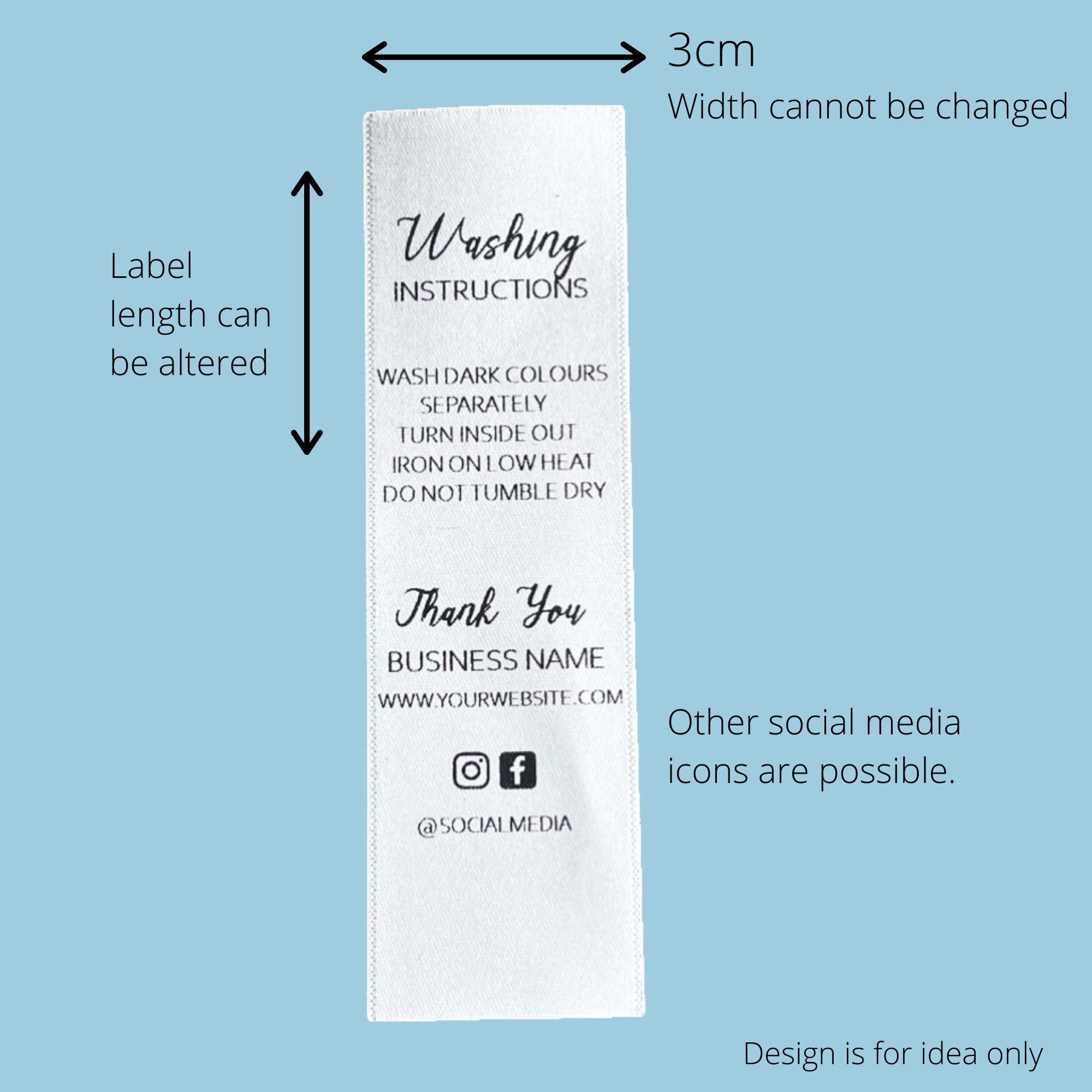 Accessories & Homeware Labels Clothing Small Business Care Labels Wash ...