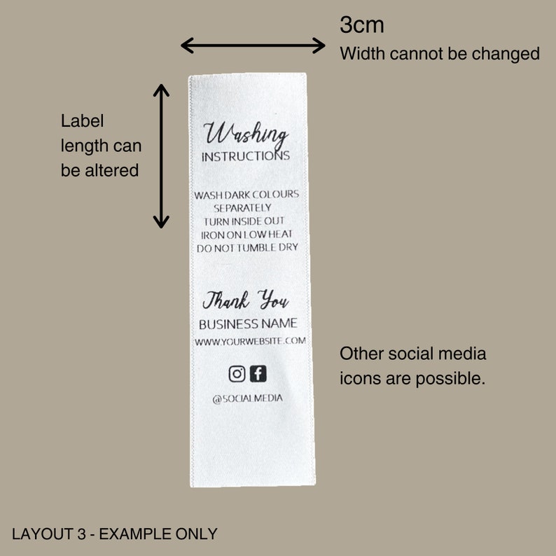 Customizable White Wash Care Labels: Design Your Own Sew-in Labels - Etsy