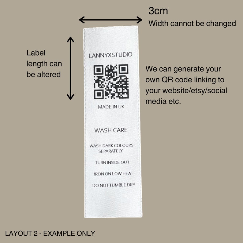 Customizable White Wash Care Labels: Design Your Own Sew-in Labels - Etsy