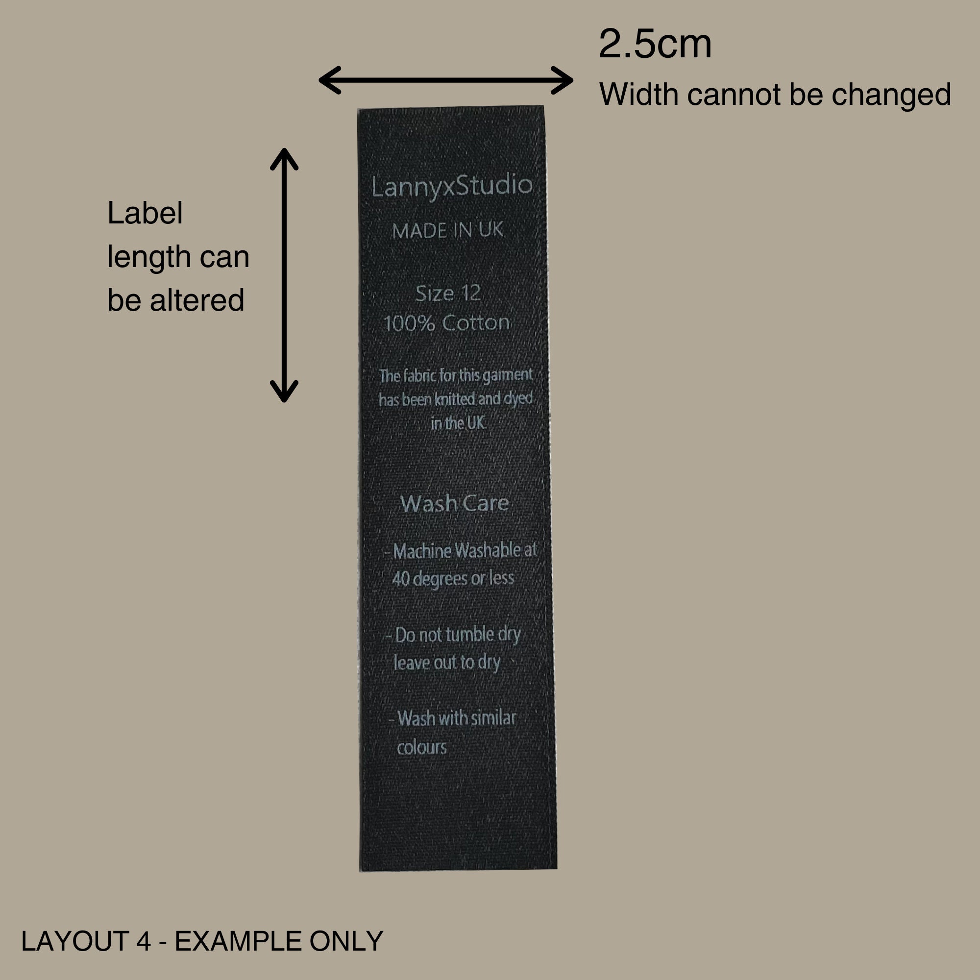 Black Wash Care Labels With Different Information on Each, Design Your ...