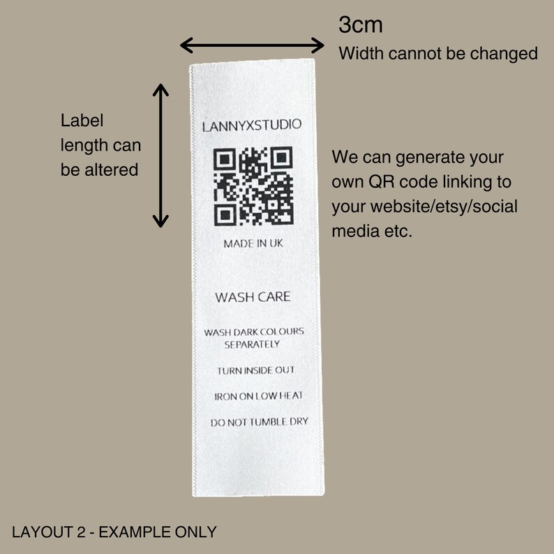 Custom Wash Care Labels: GPSR Compliant, Recycled Polyester - Etsy