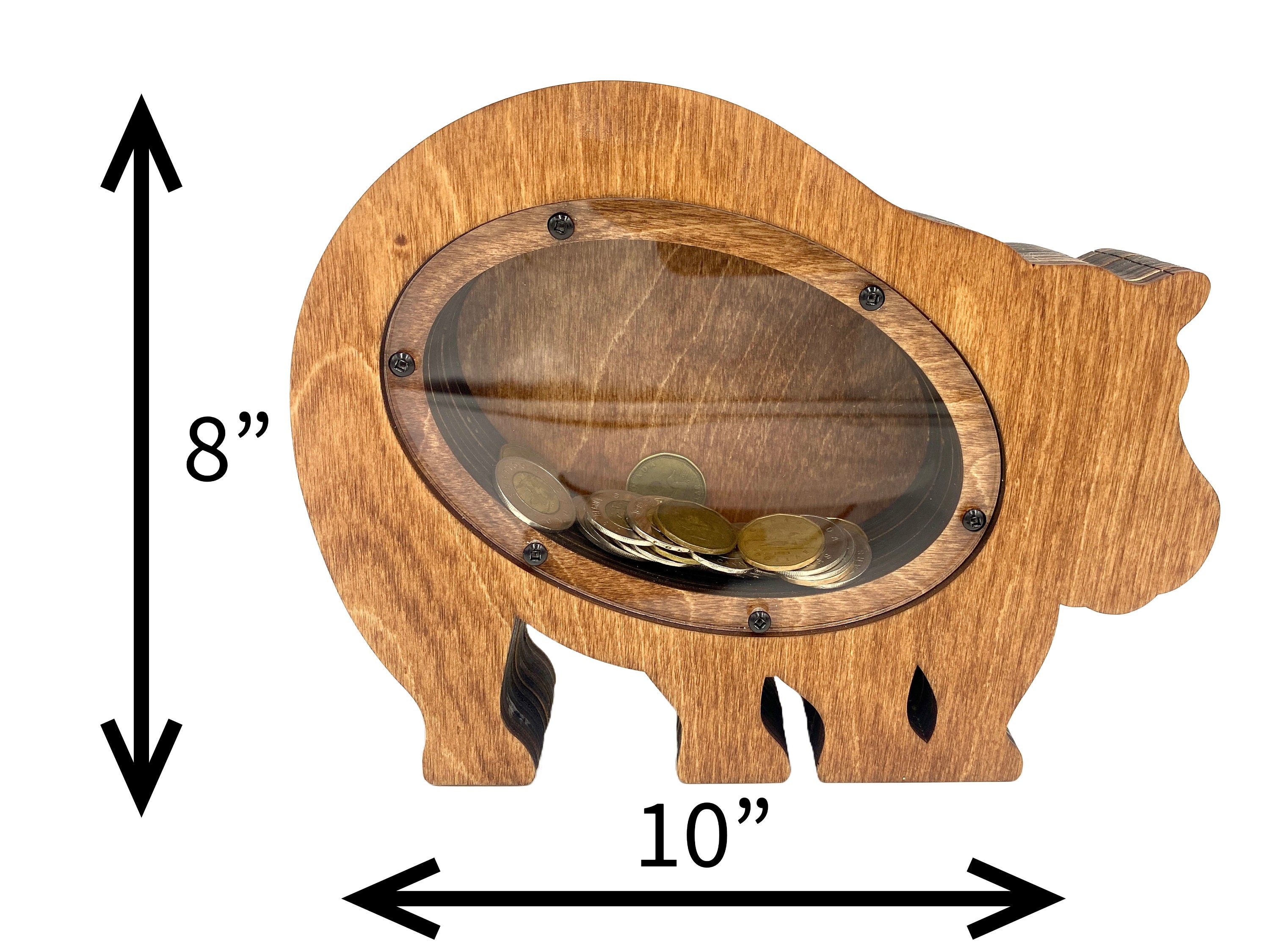 New Laser-cut Wooden Hippopotamus Piggy Bank Its a Fun Item for Kids ...