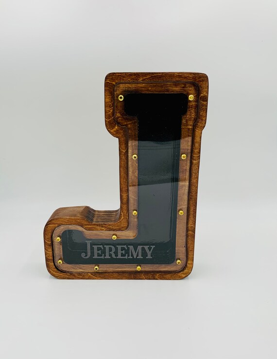 Handcrafted alphabet letter piggy bank | Etsy