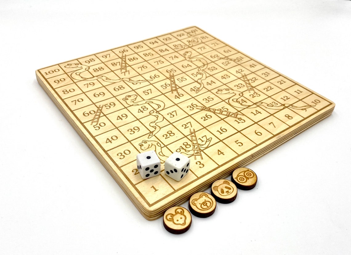 Brand New Handmade Snakes & Ladder Board Solid Baltic Wood - Etsy
