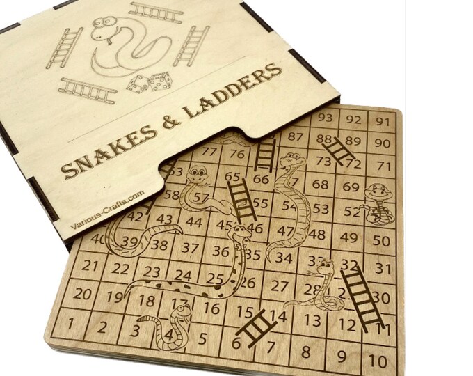 Brand New Handmade Snakes & Ladder Board Solid Baltic Wood Laser Cut ...