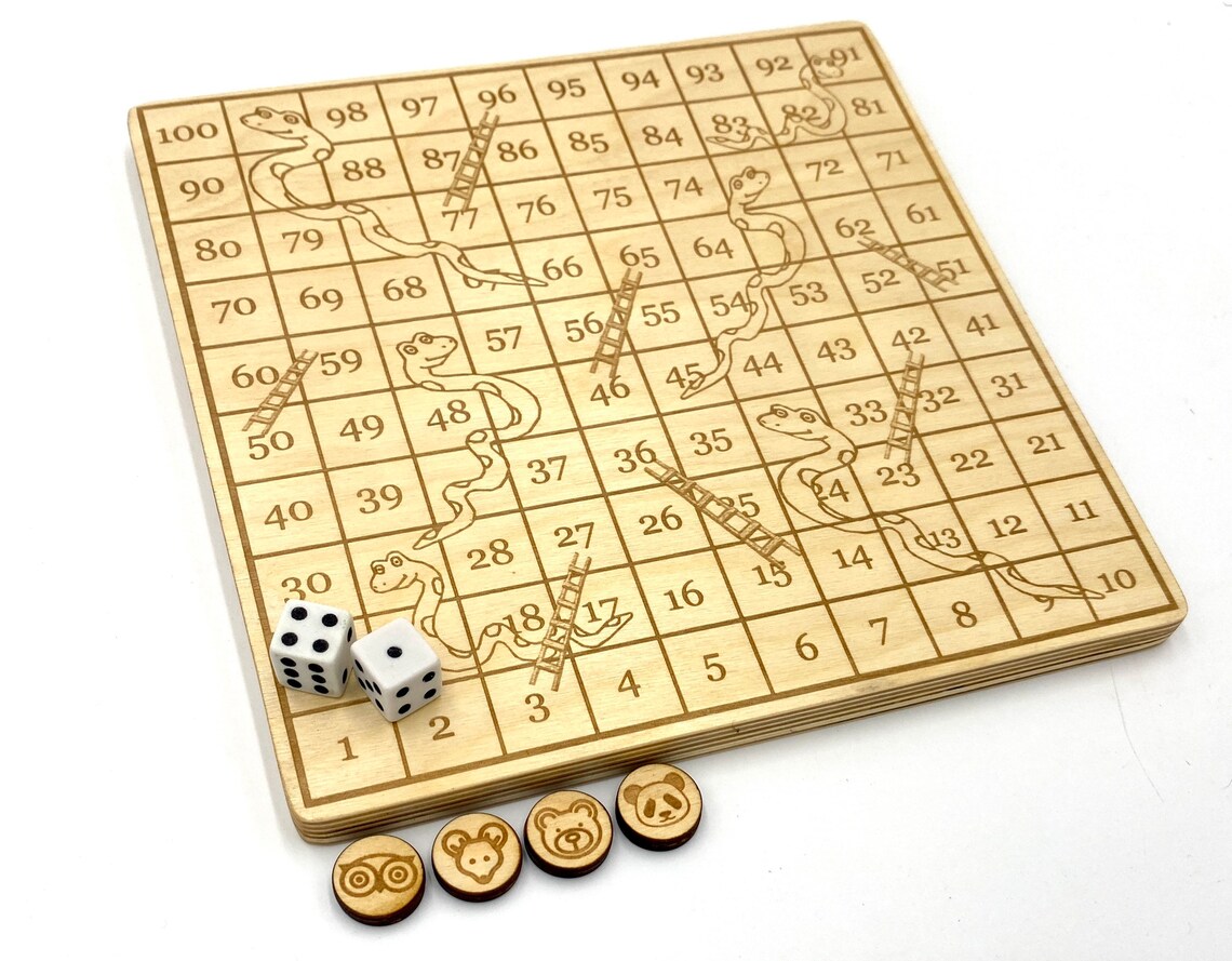 Brand New Handmade Snakes & Ladder Board Solid Baltic Wood - Etsy