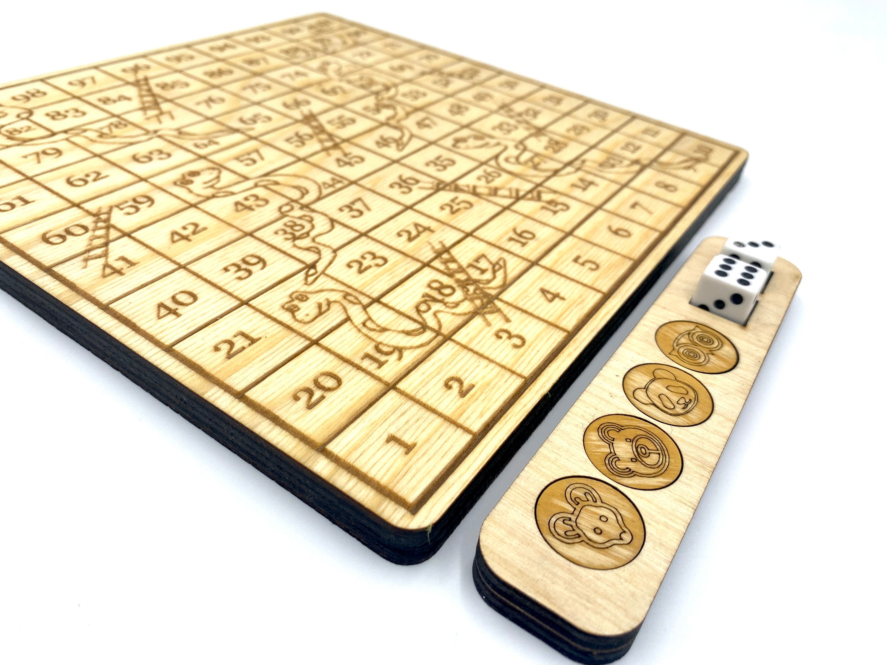 Brand New Handmade Snakes & Ladder Board Solid Baltic Wood - Etsy Canada