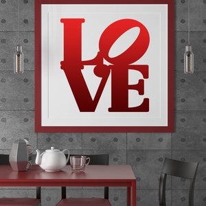 Love Wall Art Print Love Printable Poster Trendy Love Download Red Love ...