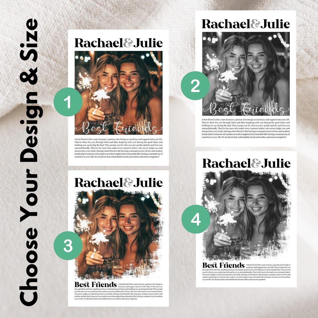 Impresión personalizada de "Mejor amiga", póster con foto personalizada ...