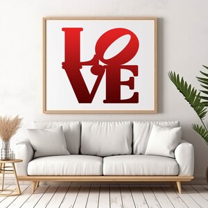 Love Wall Art Print Love Printable Poster Trendy Love Download Red Love ...