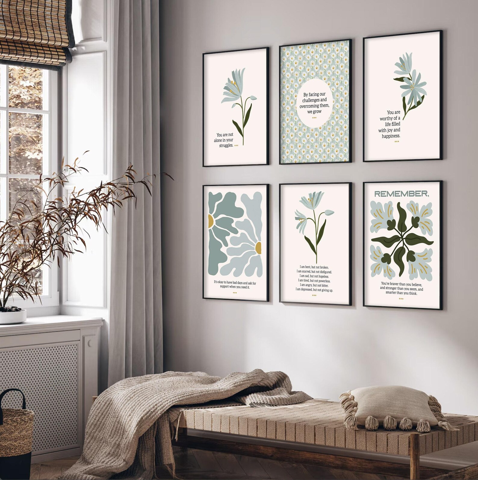 Set of 6 Mental Health Posters, Therapy Office Decor, Psychology Poster ...