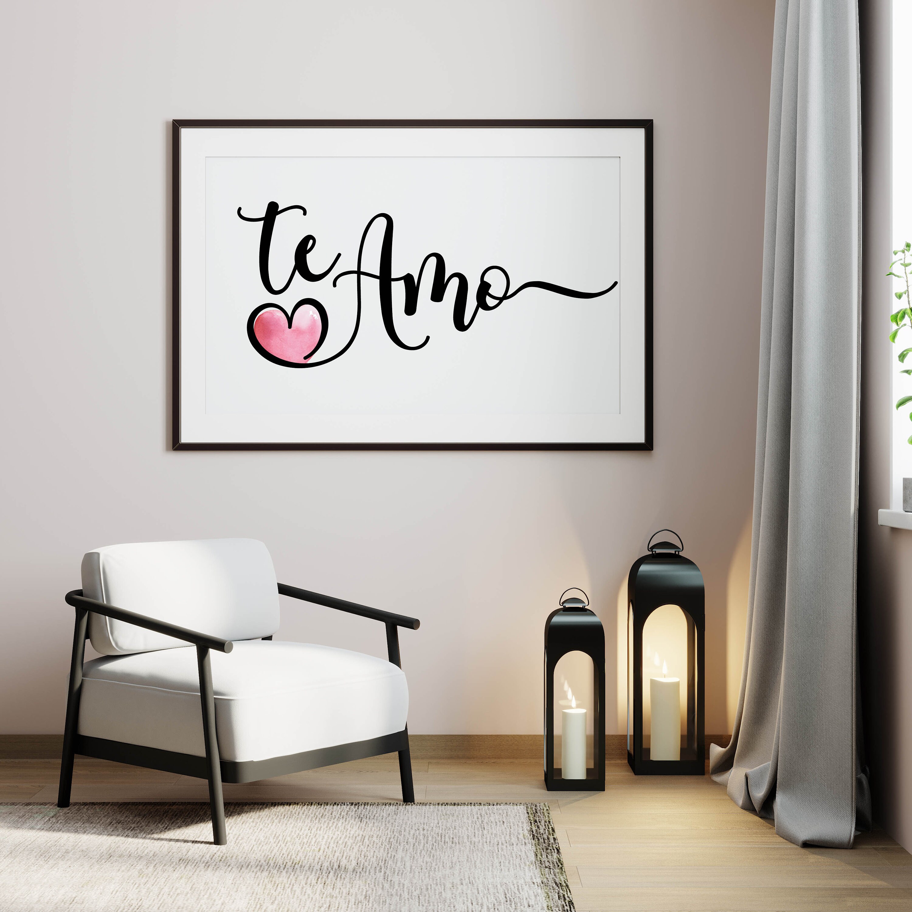 Love Te Amo Wall Art Printable Poster Trendy Love Download Red Love Poster Couples Art Print