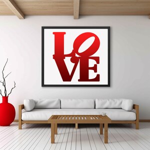 Love Wall Art Print Love Printable Poster Trendy Love Download Red Love ...