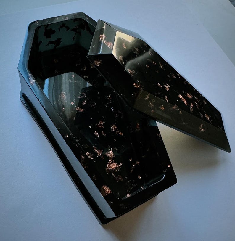 Handmade Coffin Keepsake Box, Black With Gold Foil, Customizable! - Etsy