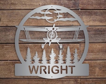 Metal Biplane Wall Decor - Etsy