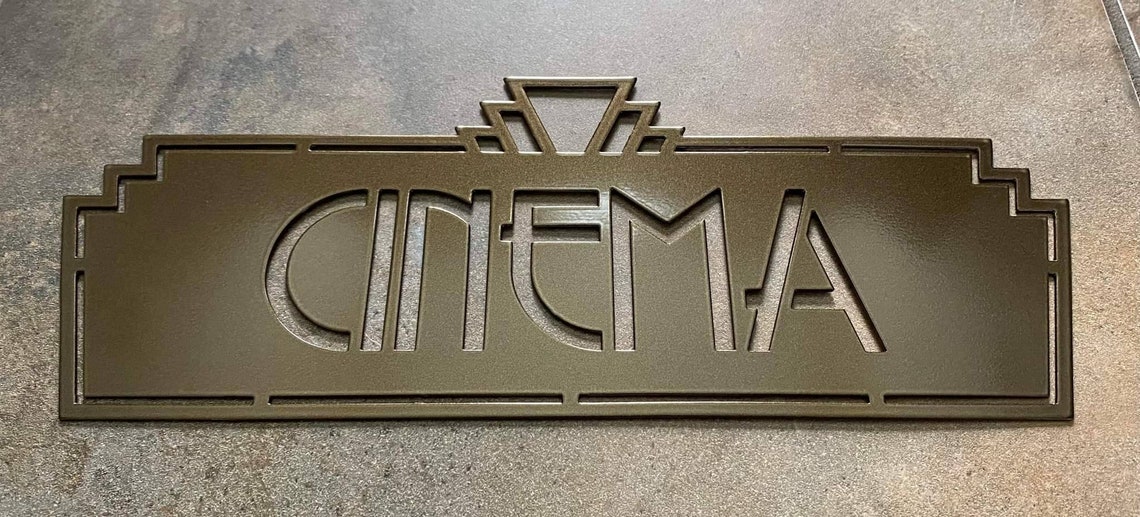 Retro Theater CINEMA Metal Sign Home Theater Decor Movies | Etsy