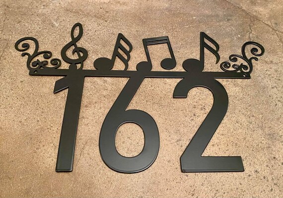 Musical Notes Custom Metal Sign Metal House Numbers Address | Etsy