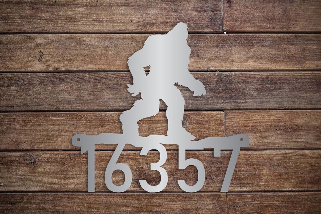 Custom Bigfoot Metal Address Sign: Sasquatch House Numbers - Etsy