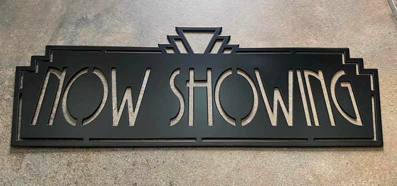 Retro "now Showing" Metal Theater Sign - Personalized Home Cinema Decor ...