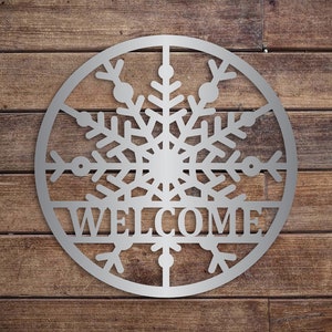Personalized Snowflake Welcome Sign: Metal Winter Decor - Etsy