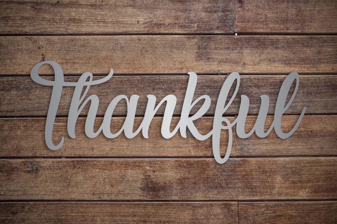 THANKFUL Metal Wall Decor, Thankful Whimsical Wall Hanging, Thankful ...