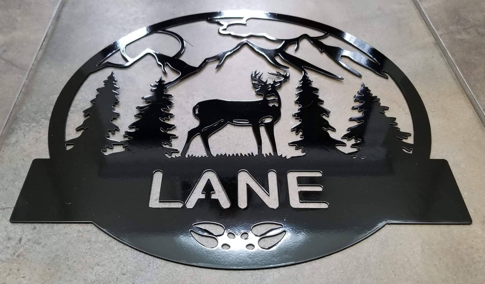 Deer Forest Mountains Metal Sign-wall Decor-patio Outdoor - Etsy