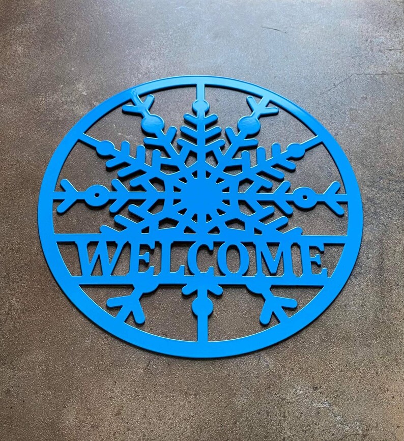 Personalized Snowflake Welcome Sign Metal Wall Decor Door - Etsy