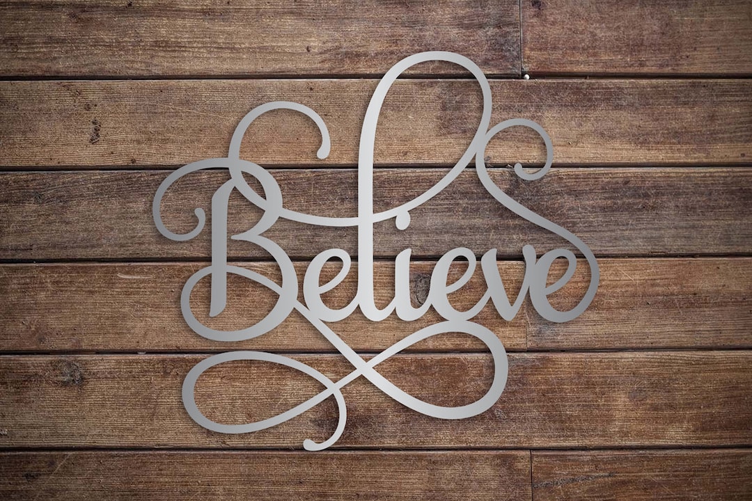 Believe Word Art, Metal Wall Art, Home Decor, Metal Wall Decor, Script ...
