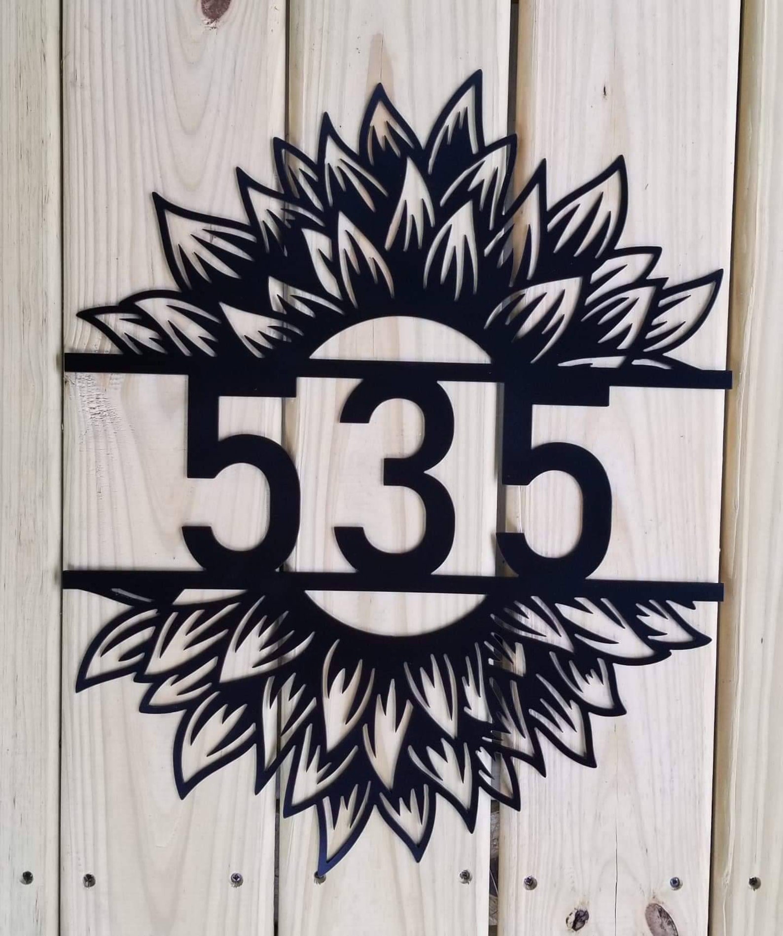 Sunflower Metal Address Sign Metal House Numbers Metal | Etsy