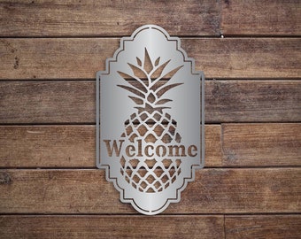 Metal Pineapple Welcome Sign | Etsy