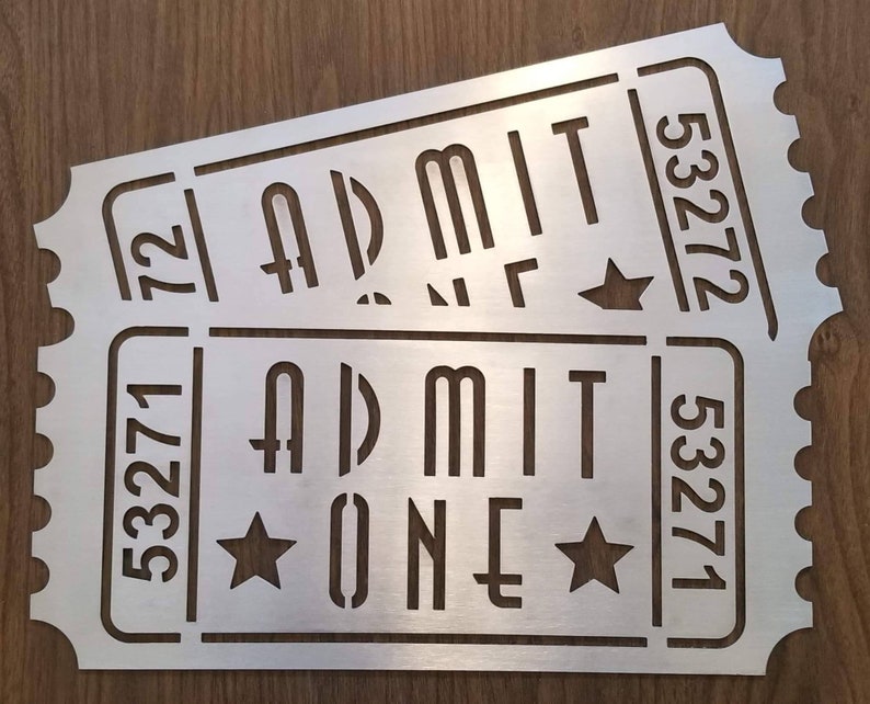 Admit One Movie Ticket Metal Wall Art Sign Steel Home Etsy