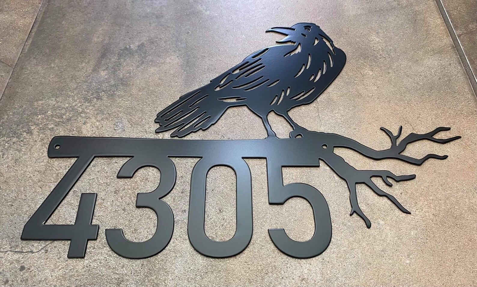 Crow Metal Address Sign Front Porch House Numbers Plaque - Etsy