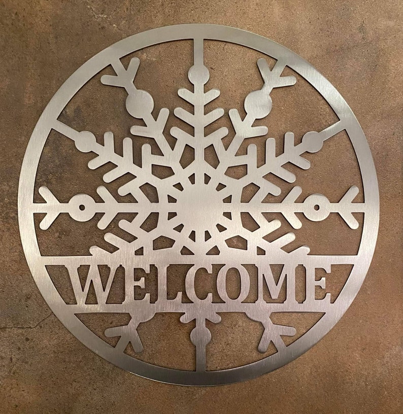 Personalized Snowflake Welcome Sign Metal Wall Decor Door - Etsy