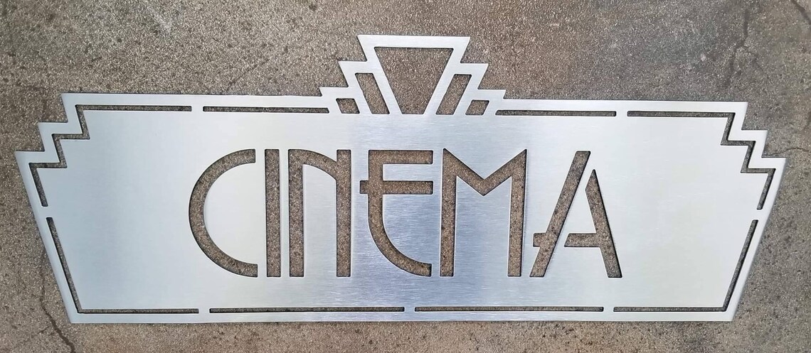 Retro Theater CINEMA Metal Sign Home Theater Decor Movies | Etsy