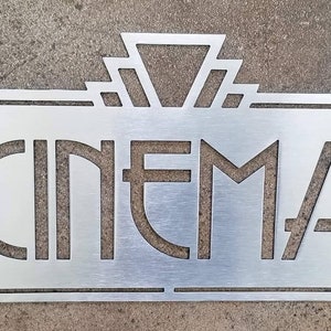 Retro Theater CINEMA Metal Sign Home Theater Decor Movies | Etsy