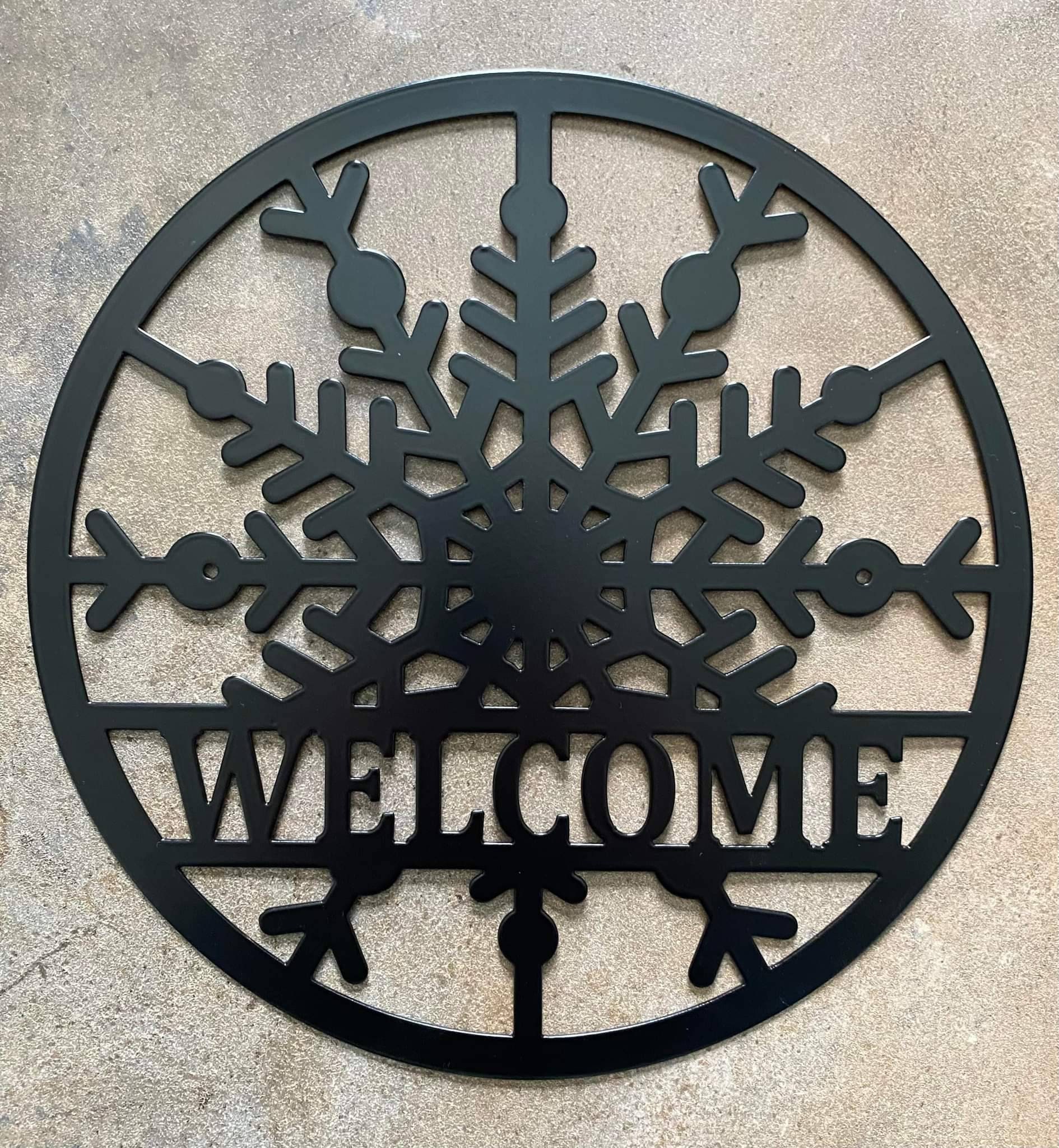 Personalized Snowflake Welcome Sign Metal Wall Decor Door - Etsy UK
