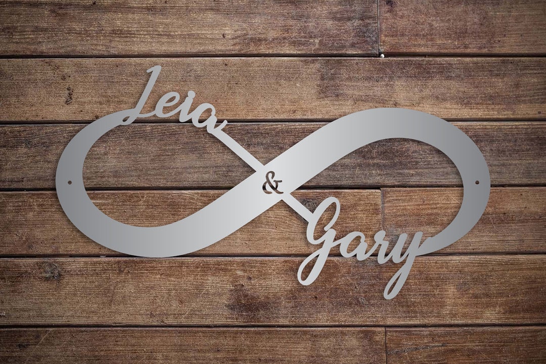 PERSONALIZED Infinity Metal Art Love Sign - Always & Forever - Wedding ...