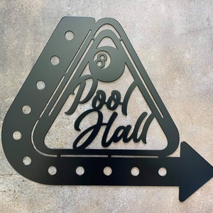Pool Hall Sign - Billiards Room Metal Sign - Game Room Decor - Man Cave ...