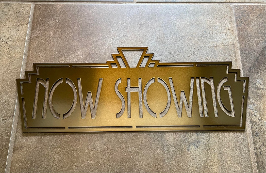 Retro NOW SHOWING Theater Metal Sign Home Theater Decor - Etsy