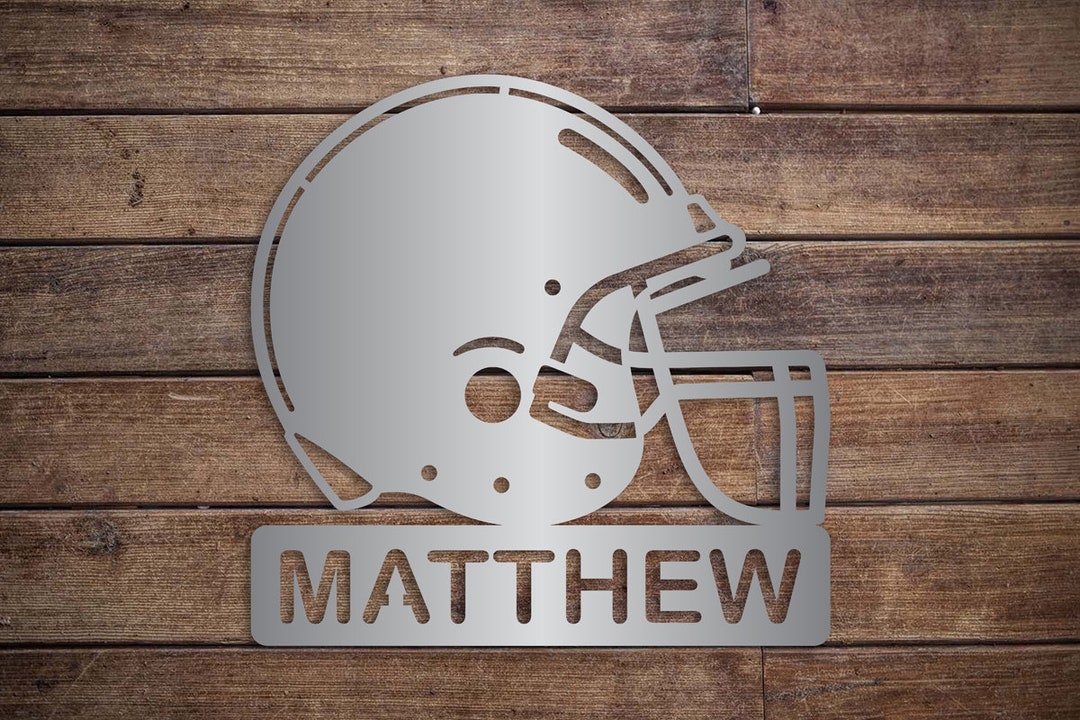 Personalized Football Helmet Metal Sign: Custom Wall Art - Etsy