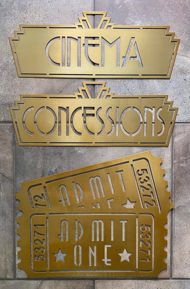 Retro Theater CINEMA Metal Sign Home Theater Decor Movies - Etsy