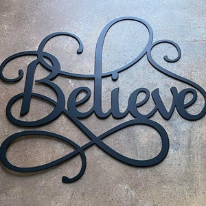 Believe Word Art, Metal Wall Art, Home Decor, Metal Wall Decor, Script ...