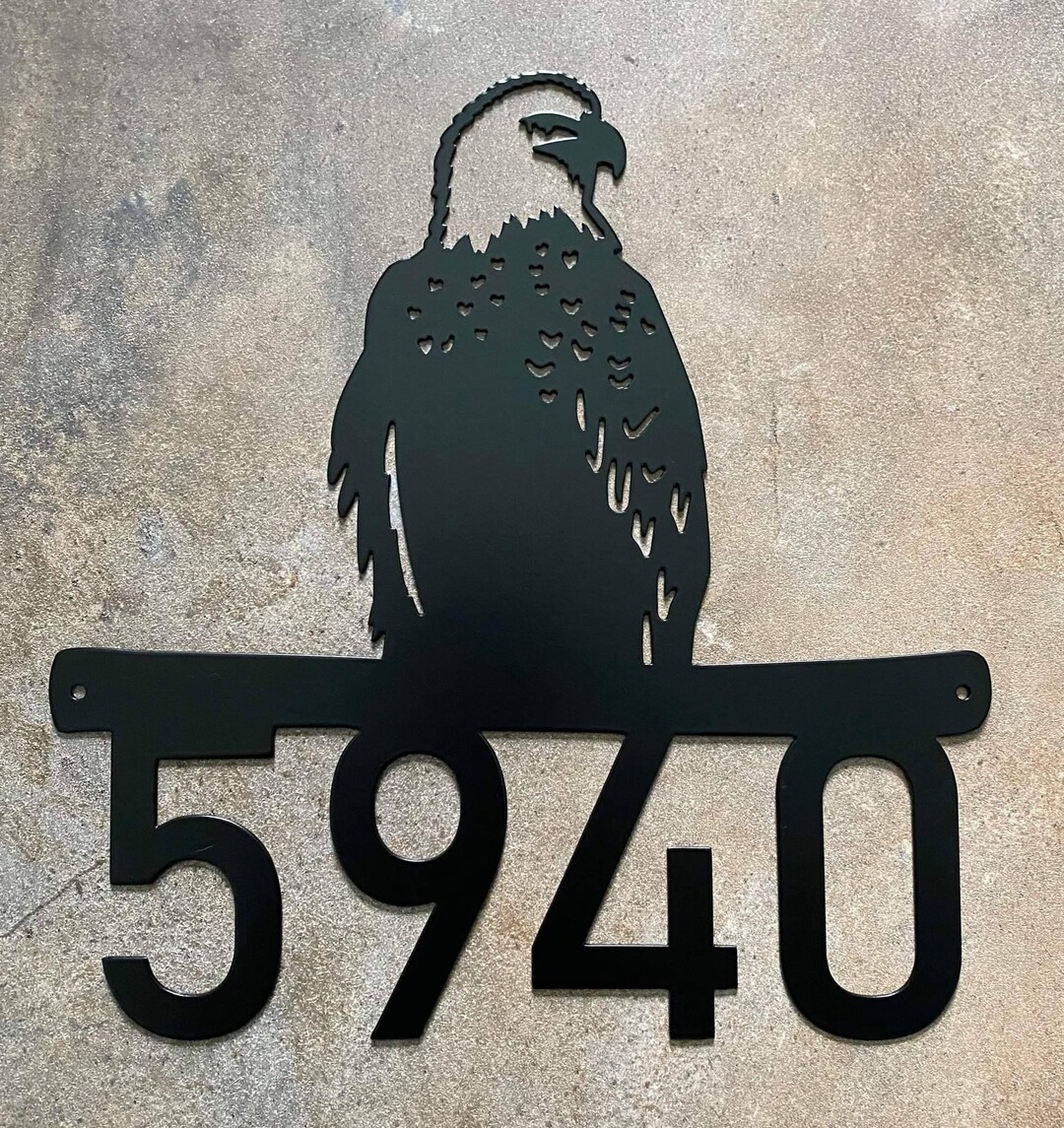 Eagle Address Sign: Metal House Number Plaque, Front Porch Decor - Etsy