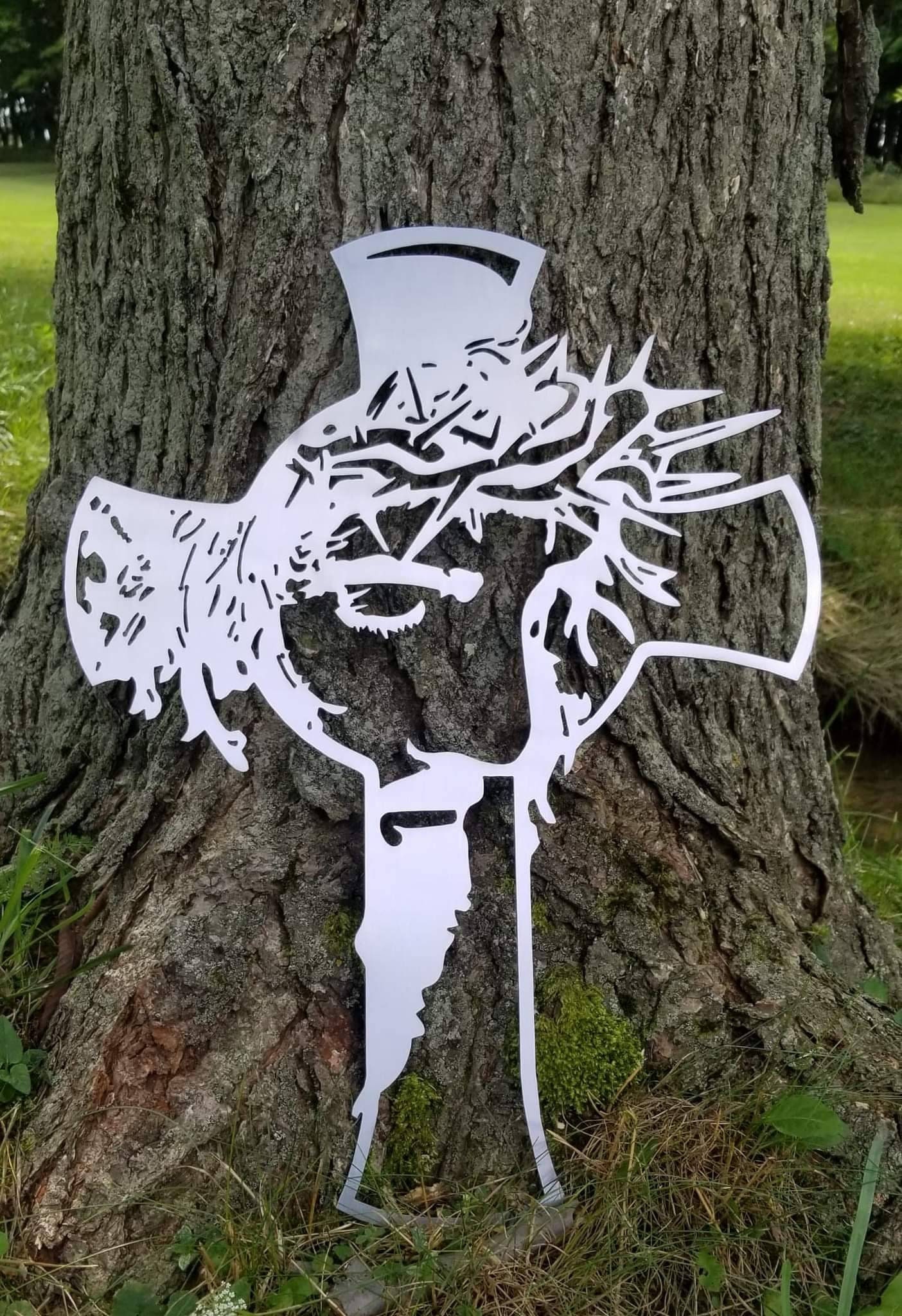 Jesus Face Cross Metal Wall Art - Religious Home Decor - Etsy