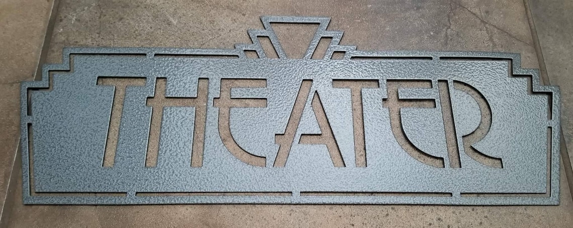 Retro Theater Metal Sign Home Theater Decor Movies at Home | Etsy