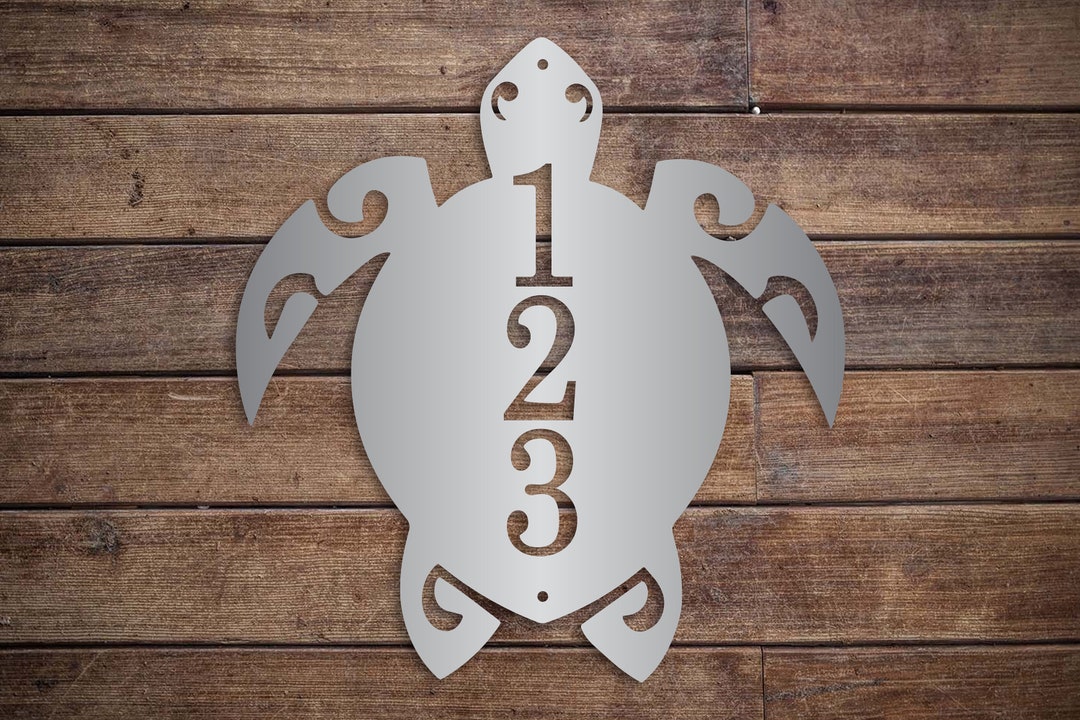 Custom Sea Turtle Metal Address Sign: Personalized Porch Plaque - Etsy