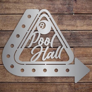 Pool Hall Sign - Billiards Room Metal Sign - Game Room Decor - Man Cave ...